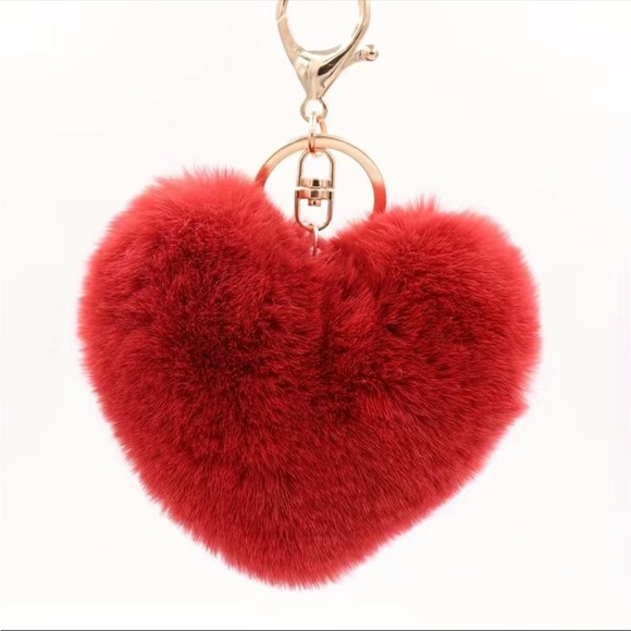Accessories | New Red Plush Heart Keychain | Poshmark
